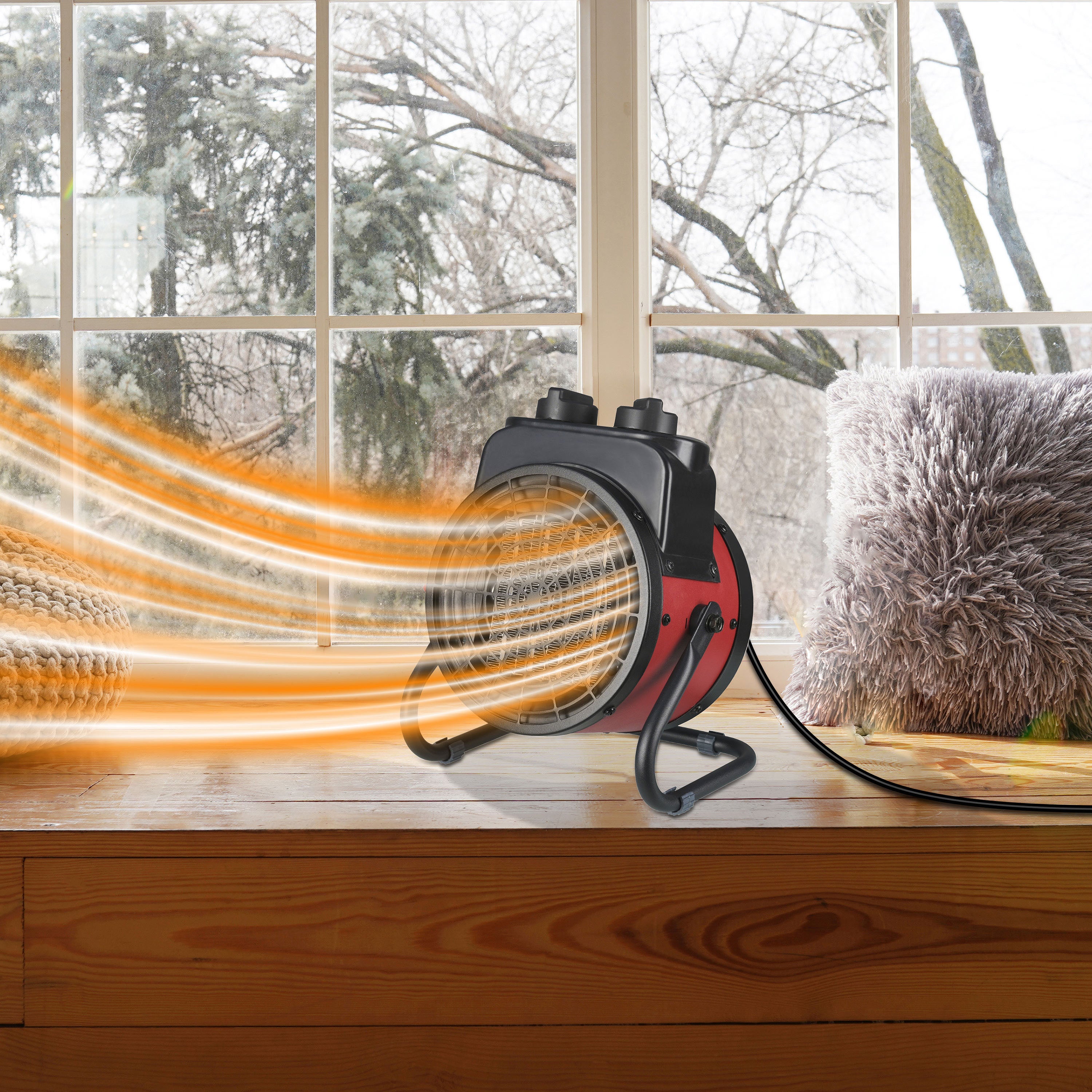 Electric Forced Air Heater with Ceramic Heating Element and Adjustable ...